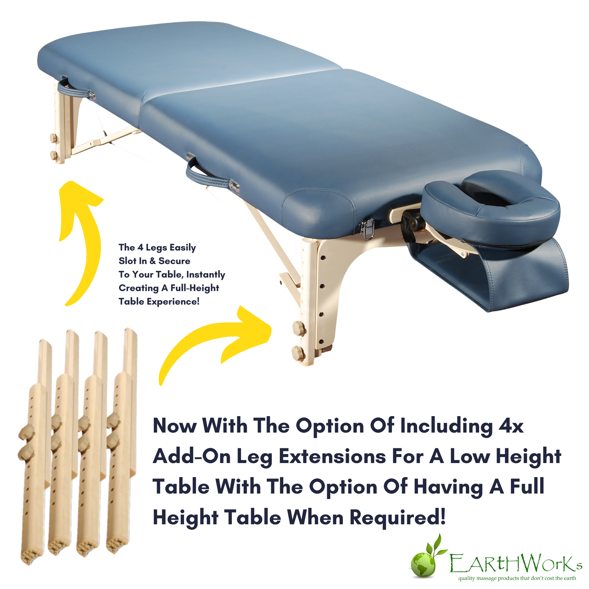 Earthworks Moco Low Height No Hands Massage Table - Massage Warehouse